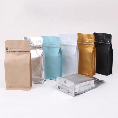 China Custom Printed Flat Bottom Stand Up Pouch Coffee Bag with Zipper 10000pcs MOQ for sale