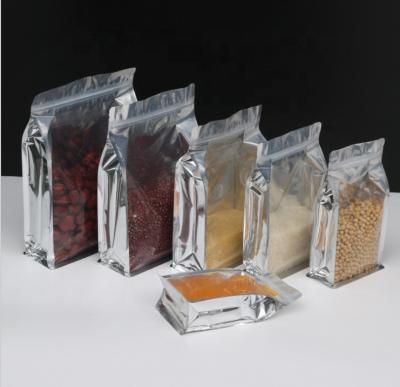 China Custom Flat Bottom Aluminum Foil Pouch with Clear Window and Zipper for Food Packaging 10000pcs for sale
