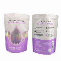 China Custom Holographic Mylar Makeup Sponge Bag with Ziplock Clear Window 20-200 Micron for sale