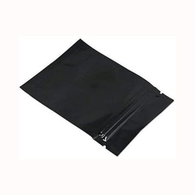 China Matte Black Aluminum Foil Smell Proof Flat Ziplock Bag Pouch 20-200 Micron Custom Size for sale