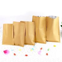 China Eco Friendly Custom Logo Kraft Paper Bags 7x10 Inch Three Side Heat Seal for Food Packaging for sale