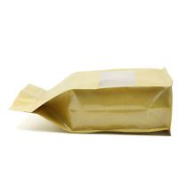 China Kraft Paper Stand Up Pouch with Transparent Window and Zipper Top Custom Size 10000 Pcs for sale