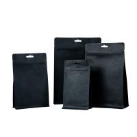 China Stand Up Matte Black Kraft Paper Coffee Tea Bags with Ziplock Valve Custom Size 20-200 Micron for sale