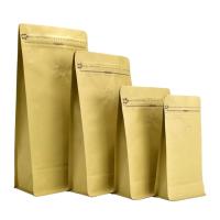 China Aluminum Foil Flat Bottom Coffee Bean Zipper Bags with Valve 250g 500g 1KG for sale