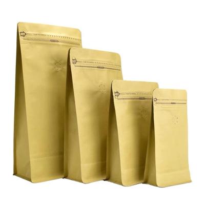 China Aluminum Foil Flat Bottom Coffee Bean Zipper Bags with Valve 250g 500g 1KG for sale