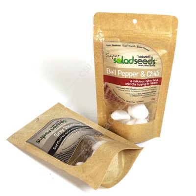 China Custom Biodegradable Kraft Paper Bag with Ziplock for Cookie Food Packaging 10000 Pieces MOQ for sale