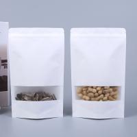 China White Kraft Stand Up Pouch with Zipper and Window for Snack Biscuit Tea Food Packaging 20-200 Micron for sale