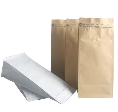 China High Barrier Kraft Paper Stand Up Ziplock Coffee Pouches with Valve and Zipper Custom Size for sale