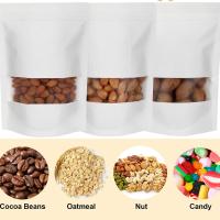 China Custom Resealable Ziplock Kraft Paper Stand Up Pouch with Window for Food Packaging 5000pcs MOQ for sale