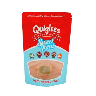 China OEM Kraft Paper Stand Up Pouch with Window Ziplock 20-200 Micron Custom Size for sale