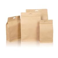 China Custom Aluminum Kraft Paper Ziplock Bag 3 Side Flat Bottom Sealable Food Packaging 20-200 Micron for sale