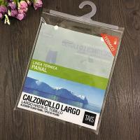China Custom Clear PVC Clothing Packaging Bag with Hanger Hook for Underwear T-Shirt 20-200 Micron for sale