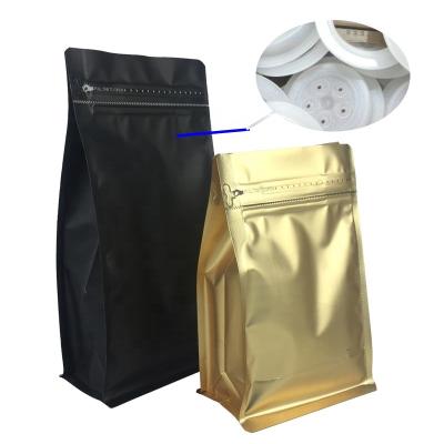 China Custom Box Bottom Pouch 12oz Plastic Coffee Bags with Air Valve and Ziplock for sale