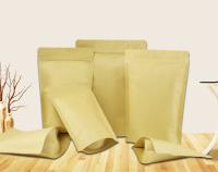 China Custom Kraft Paper Stand Up Pouch with Aluminium Foil Zipper Bag 100mm x 200mm for sale