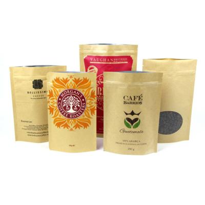 China custom stand up coffee packaging kraft paper Pouches zipper bag printing for sale