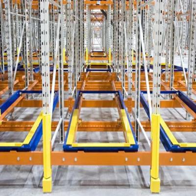 China Adjustable Heavy Duty Push Back Pallet Racking System FEM Standard for sale