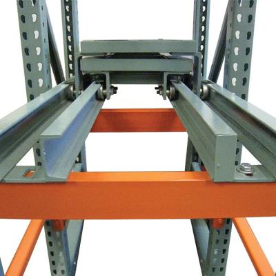 China Warehouse Storage Push Back Pallet Racking System Heavy Duty High Density for sale