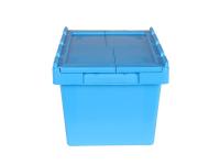 China Warehouse Storage Heavy Duty Plastic Crates Stackable Nestable With Attached Lid for sale