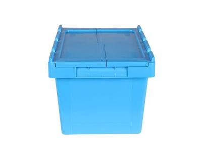 China Warehouse Storage Heavy Duty Plastic Crates Stackable Nestable With Attached Lid for sale