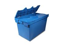 China Logistic Packaging Moving Plastic Tote Storage Bins Large Stackable Nestable With Lid for sale