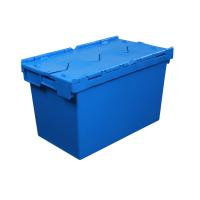 China Inclined Insert Plastic Stackable Storage Bins Lid for Supermarket Food Cold Chain Turnover Box for sale