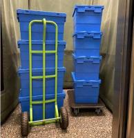 China Attached Lid Plastic Stacking Storage Bins Nestable for Logistic Packaging Moving for sale
