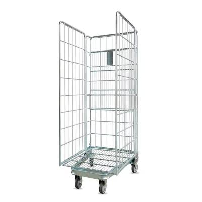 China Metal Warehouse Storage Cage Nesting Security Roll Container Trolley Cage for sale