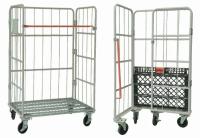 China Galvanized Welded Industrial Warehouse Storage Cage Metal Wire Mesh Roll Cage Cart for sale