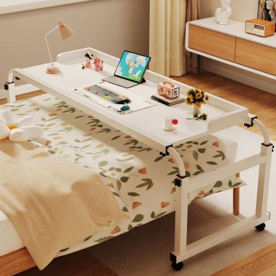 China OverBed Table Adjustable Lazy Desk for Laptop File Cross Bed Sofa Convenient with Wheels in Bedroom Living Room for sale