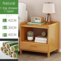 China End Sofa Side Table Farmhouse Natural Nightstand with Drawers and Shelf Adjustable Height Living Room Cabinet Bedside for sale