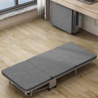 China Portable Folding Bed with Mattress for Adults Rolling Camping Cot Pull Out Guest in room Wheels Outdoor Sleeper for sale