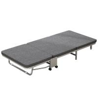 China Portable Folding Bed with Mattress for Adults Rolling Camping Cot Pull Out Guest in room Wheels Outdoor Sleeper for sale