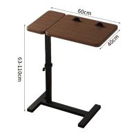 China Overbed Table Mobile Computer Desk, Adjustable Height, Laptop Cart C Shaped Side for Sofa Bedroom Living Room for sale