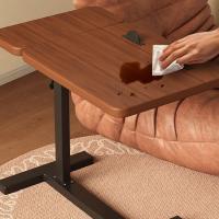 China Overbed Table Mobile Computer Desk, Adjustable Height, Laptop Cart C Shaped Side for Sofa Bedroom Living Room for sale