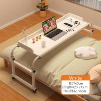 China Wooden Portable Desk Adjustable Lazy Cross Bed Table with Wheels for Modern Home Furniture in Bedroom for sale