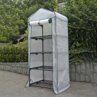 China NATURE Pressure Treated Wood 4Tier Garden Greenhouse PE Cover Roll-Up Zipper Door Portable Waterproof Cloth Tent Grow Seeds for sale