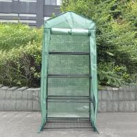China NATURE Pressure Treated Wood 4Tier Garden Greenhouse PE Cover Roll-Up Zipper Door Portable Waterproof Cloth Tent Grow Seeds for sale