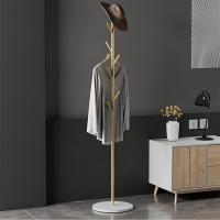 China Nordic Gold Standing Coat Rack Modern Quality Metal Marble Black Entryway Floor Living Room Furniture for sale