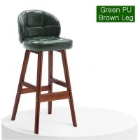 China Solid Wood Chair Home Restaurant Kitchen Island Bar Front Desk High Stool with PU Pad and Non-slip , Sitting Height for sale