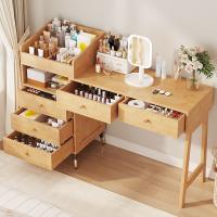 China Light Luxury Modern Home Furniture Makeup Table with Large Capacity Storage and Drawer Panel Type Bamboo Wood Type MANGO for sale