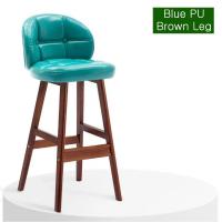 China Black Bar Stools Set of 2 Accent Wooden Back Counter Height Stool Fabric Upholstered Design Mail Packing PU Cushioned Seat for sale