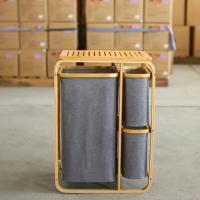 China Laundry Hamper with 3 Compartment Cabinet Dirty Clothes Basket Shelf, Storage Sorter for sale