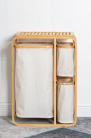 China Laundry Hamper with 3 Compartment Cabinet Dirty Clothes Basket Shelf, Storage Sorter for sale