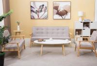 China Small Apartment Home Living Room Corner Sofa in Modern Minimalist Style with Original Solid Wood Frame and Nordic Fabric for sale