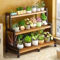 China Flower Pot Stand Rack Holder,Display Plant Ladder Outdoor Indoor Storage Organizer , Rolling with Wheels, for sale