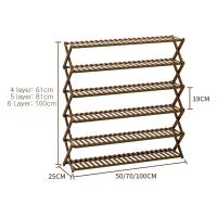 China Living Room Furniture Bamboo Shoe Rack Storage Folding Flower Multi-layer Shelf Frame Free-installation Pot Stand Frame for sale