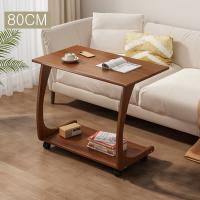 China Rolling Side Table Stable Over bed Study Desk Modern Coffee Office Small Working Station Balcony 2 Tiers Rack for sale