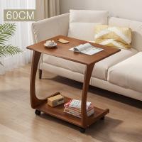 China Rolling Side Table Stable Over bed Study Desk Modern Coffee Office Small Working Station Balcony 2 Tiers Rack for sale