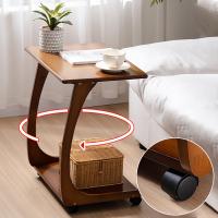 China Rolling Side Table Stable Over bed Study Desk Modern Coffee Office Small Working Station Balcony 2 Tiers Rack for sale