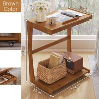 China 2-Tier Side Table with Wheels, Flipped C-Shaped Small Desk for Sofa Living Room Bedroom Balcony Mobile Home Decor for sale